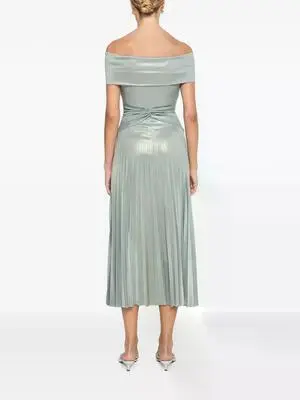 NISSA Off-shoulder Pleated Midi Dress