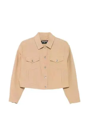 Patrizia Pepe Micro-bouclé Cropped Jacket - Neutrals