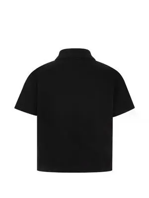 Saint Laurent Logo-embroidered Cropped Polo Top