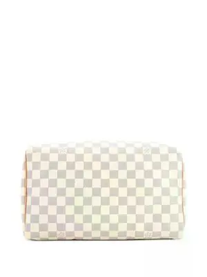 LOUIS VUITTON Speedy Handbag Damier 30 Satchel - White