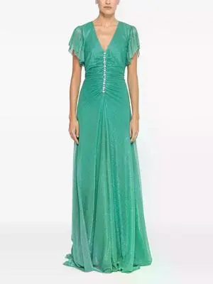 NISSA Crystal-detail Maxi Dress - Green