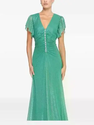 NISSA Crystal-detail Maxi Dress - Green