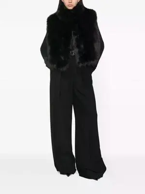 Patrizia Pepe Faux Fur High Neck Gilet - Black