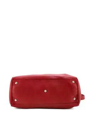 Gucci Bamboo Shopper Leather Medium Tote Bag - Red
