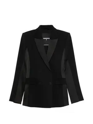 Patrizia Pepe Double-breasted Crepe Blazer - Black