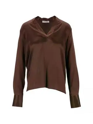 AL DUCA D’AOSTA 1902 V-neck Blouse - Brown