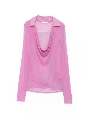 Patrizia Pepe Sheer Ruched Top - Pink