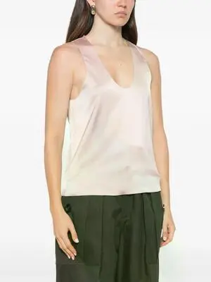 Patrizia Pepe Sleeveless Satin Tank Top - Pink