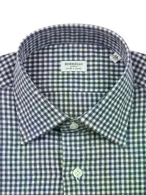 BORRIELLO NAPOLI Gingham-check Long-sleeve Shirt