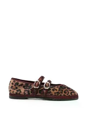 FLABELUS Claire Leopard-print Ballet Flats - Brown