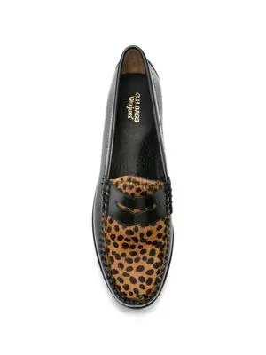 G.H.BASS Leopard-print Penny Loafers