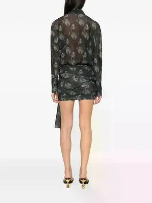 Patrizia Pepe Graphic Print Draped Shirt Dress