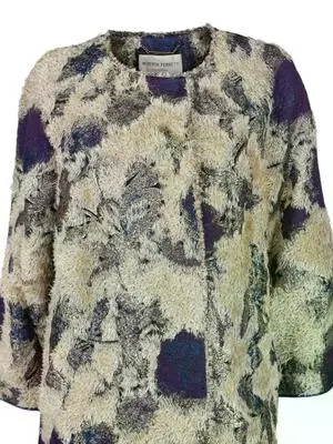 Alberta Ferretti Floral Jacquard Textured Coat