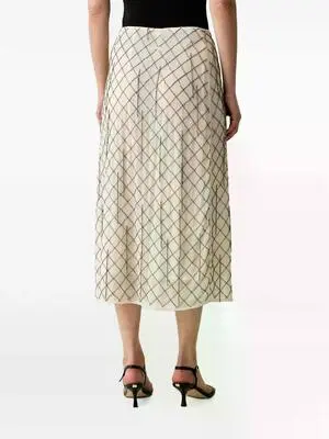 HOSS INTROPIA Renée Bead-embellished Diamond-pattern Midi Skirt