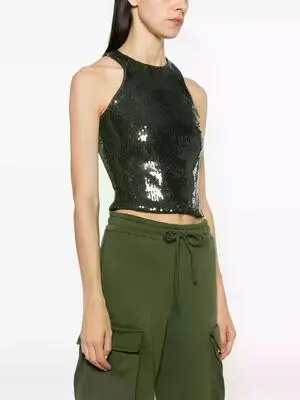 Patrizia Pepe Sequin Embellished Sleeveless Tank Top