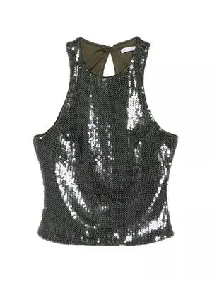 Patrizia Pepe Sequin Embellished Sleeveless Tank Top - Green