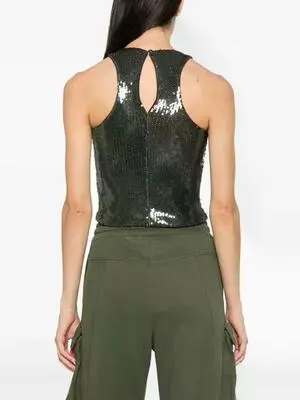 Patrizia Pepe Sequin Embellished Sleeveless Tank Top