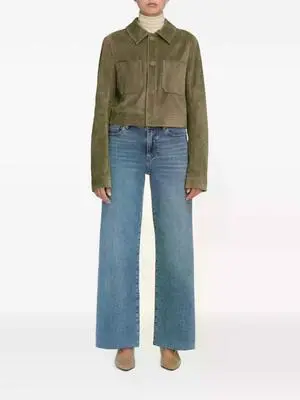 FRAME Le Pixie Raw-edge Wide-leg Jeans - Blue