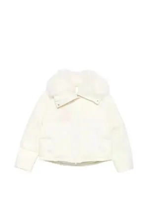 YVES SALOMON Fur-trim Puffer Jacket - Neutrals