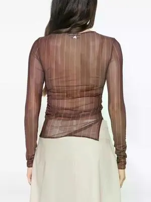 Patrizia Pepe Pinstripe Tulle Top