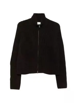 LISA YANG Lisa Yang Sadie Ribbed Knit Zip Cardigan Black