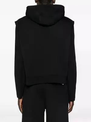WOC Layered-shoulder Hoodie - Black