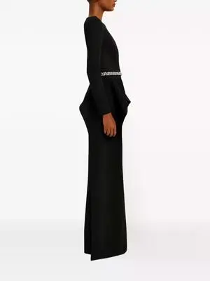 Safiyaa Dylan Crystal Embellished Peplum Top