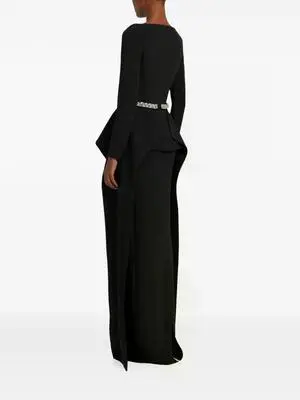 Safiyaa Dylan Crystal Embellished Peplum Top