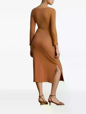 Ralph Lauren Tie-waist Side-slit Dress - Brown