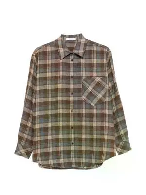 ELEH Checked Chest-pocket Shirt - Brown