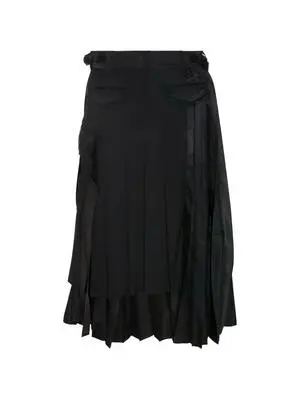 Sacai Pleated Layered Midi Skirt