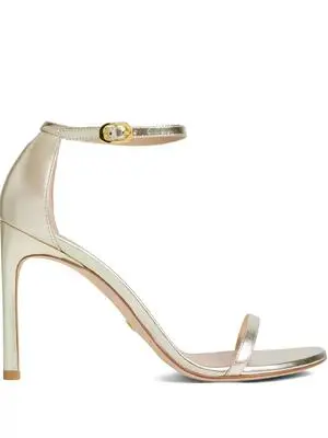 STUART WEITZMAN 105mm Nudistsong Strap Sandals - Gold
