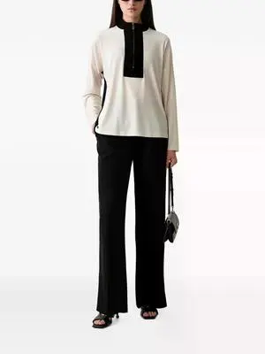 Joseph Ribkoff Two-tone Zip-up Blouse
