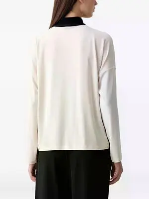 Joseph Ribkoff Two-tone Zip-up Blouse