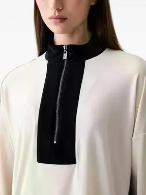 Joseph Ribkoff Two-tone Zip-up Blouse