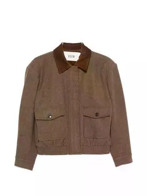 ELEH Corduroy-collar Jacket - Brown