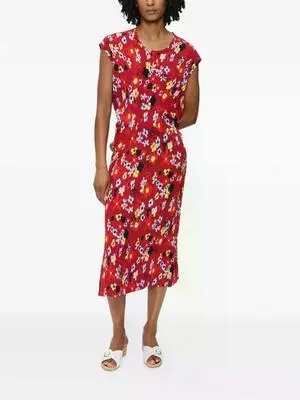 6397 Floral-print Midi Dress - Red