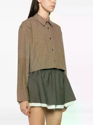 ELEH Cropped Shirt With Check Pattern