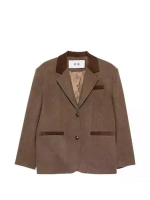 ELEH Corduroy Trim Blazer - Brown