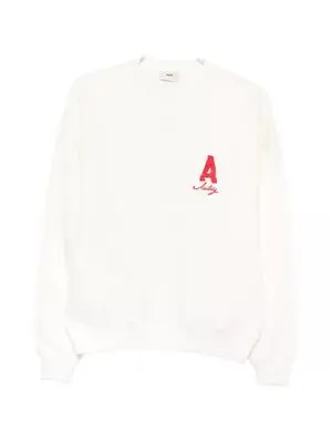AUTRY Logo-print Crew-neck Sweater - White