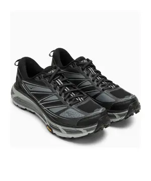 Hoka One One Round Toe Lace-up Sneakers - Black