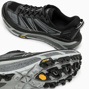 Hoka One One Round Toe Lace-up Sneakers - Black
