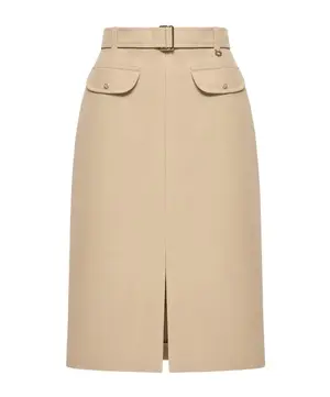 Moncler Belted Knee-length Cotton Skirt