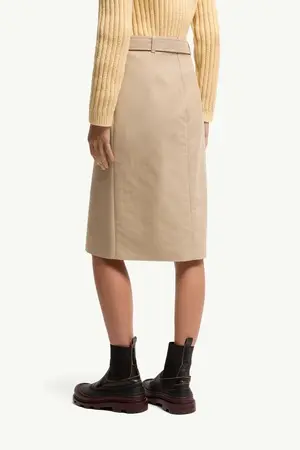 Moncler Belted Knee-length Cotton Skirt