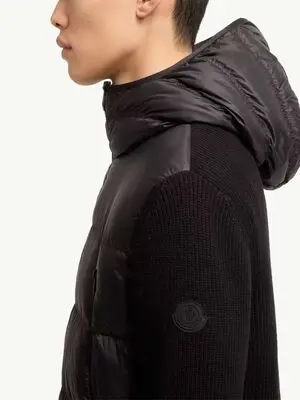 Moncler Quilted Front Cardigan With Hood