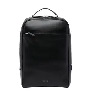 TOM FORD Logo Printed Zipped Backpack - Black