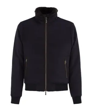 MOORER Bellati Cashmere Bomber Jacket - Blue