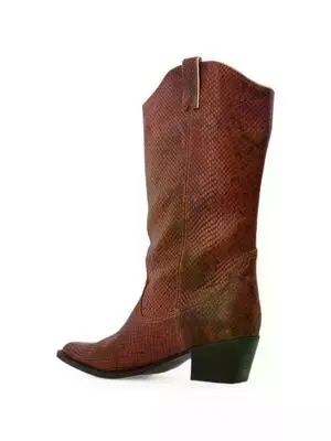 Kurt Geiger Rodeo Bow Snakeskin-effect Boots