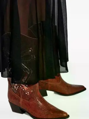 Kurt Geiger Rodeo Bow Snakeskin-effect Boots