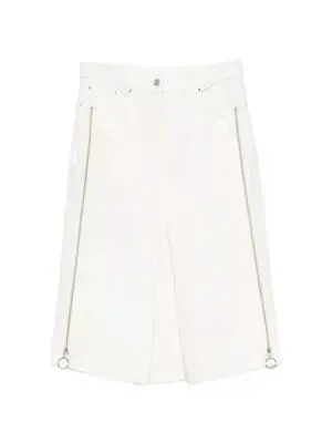 Rabanne Zip-detail Denim Midi Skirt - White
